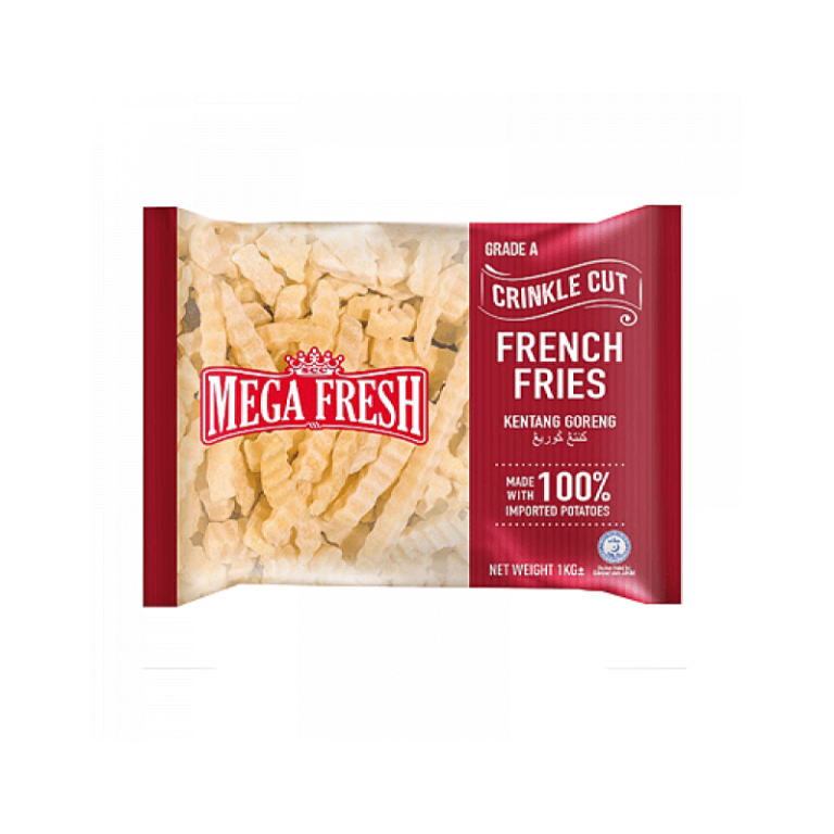MEGA FRESH FRENCH FRIES CRINKLE CUT FROZEN 1KG - Kelokal.com
